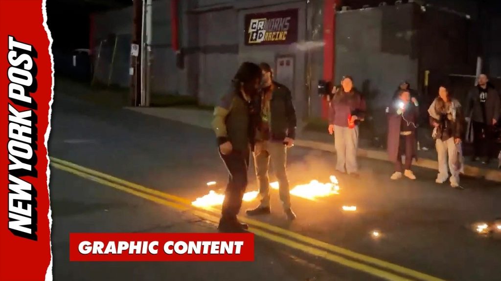 Anti-ICE Protester Lights Himself on Fire While Torching American Flag ...